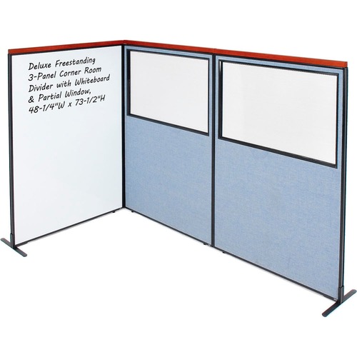 Global Industrial Interion Deluxe Freestanding 3-Panel Corner w ...