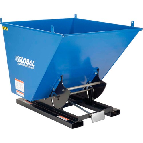 Global Industrial Steel Self-Dumping Forklift Hopper W/Bump Release 1 ...