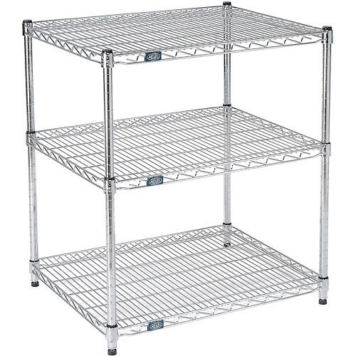 Nexel ESD, 3 Tier, Wire Shelving Starter Unit, 30"W x 14"D x 34"H ...