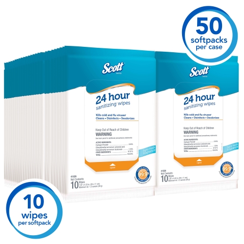 Scott Containers Scott 24-Hour Sanitizing Wipes - KCC41524 - Shoplet.com