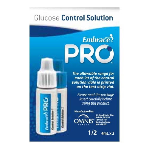 Blood Glucose Control Solution Embrace® Pro Blood Glucose Testing 2 X 4 ...