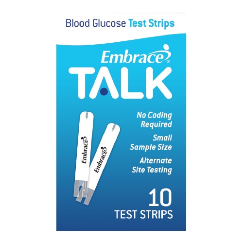 Blood Glucose Test Strips Embrace® 10 Strips per vial in each Box Small ...