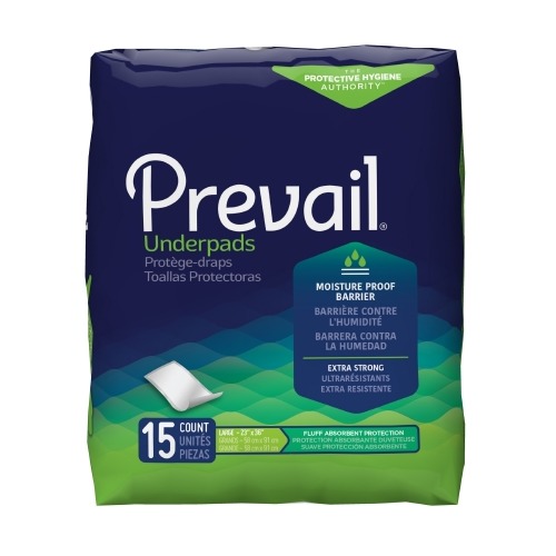 Underpad Prevail® 23 X 36 Inch Disposable Fluff Light Absorbency ...