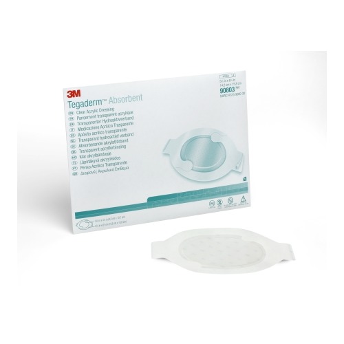 Absorbent Acrylic Transparent Film Dressing 3M™ Tegaderm™ Oval 5-5/8 X ...