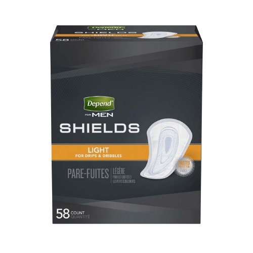 Bladder Control Pad Depend® Shields for Men Light Absorbency Absorb-Loc ...