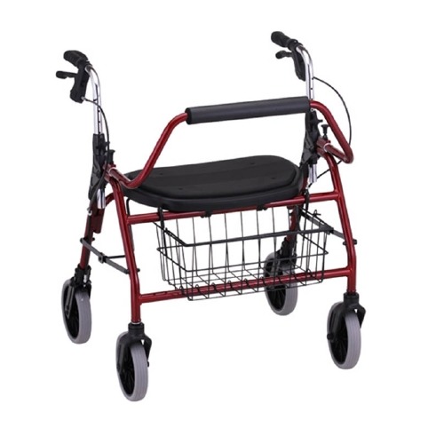 Mighty Mack Bariatric 4 Wheel Rollator Mighty Mack Red Aluminum Frame ...