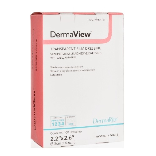 Transparent Film Dressing DermaView™ Roll 4 Inch X 11 Yard 2 Tab ...