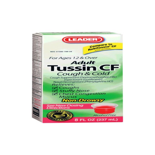 Cardinal Health Leader Tussin CF For Cough and Cold Relief Liquid ...