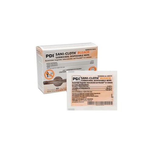 Pdi Inc. Sani-Cloth Bleach Germicidal Disposable Wipe, Large Individual ...