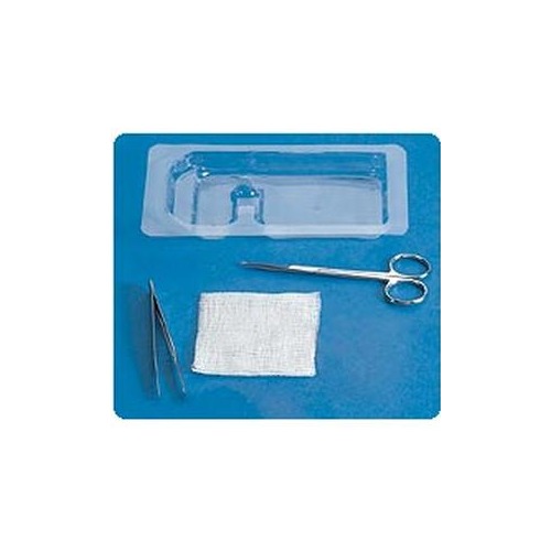 Medline Suture Removal Tray with Metal Littauer Scissors and Plastic ...