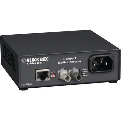 Black Box Corporation Black Box Compact Media Converter, 100BASE-TX ...