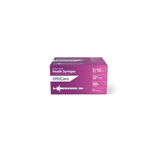 Ultimed UltiCare Insulin Syringe 30G x 1/2", 3/10 mL (100 count ...